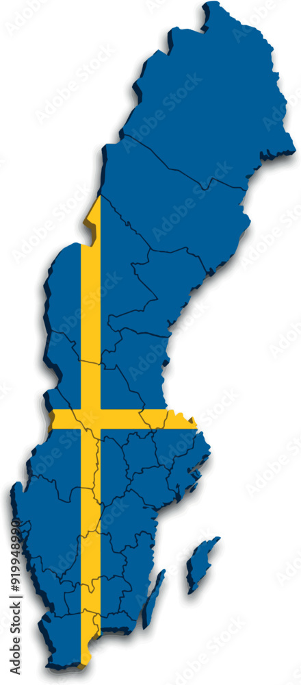 SWEDEN MAP WITH ITS PROVINCES AND POLITICAL ADMINISTRATIVE DIVISIONS ...