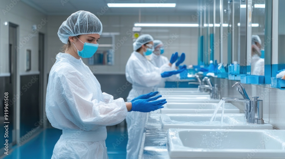 Generate a photo realistic image of workers receiving training on ...