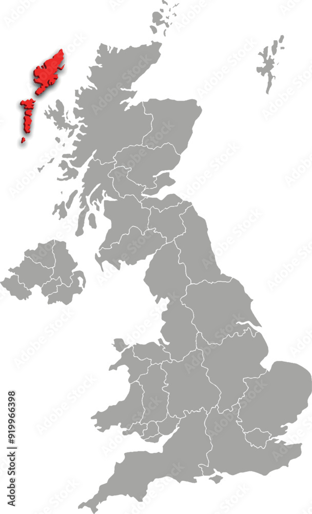 outer hebrides map ADMINISTRATIVE DIVISIONS of UNITED KINGDOM 3d ...