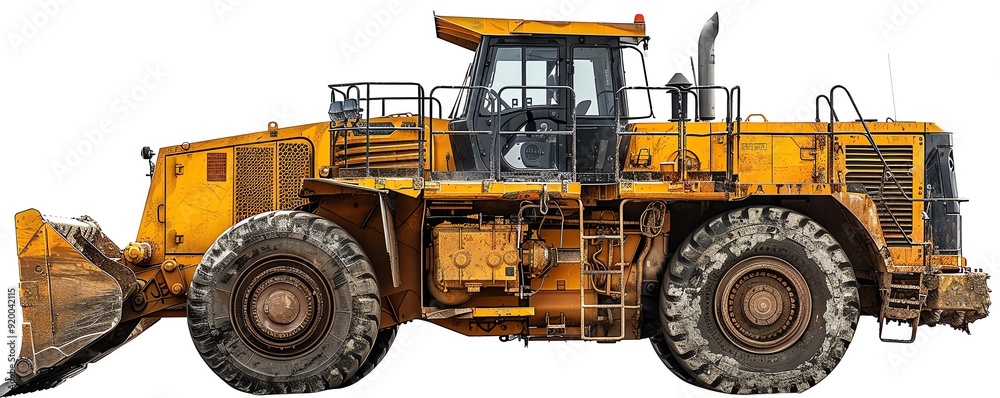 Large frontend loader in profile view, isolated on white, photo of ...