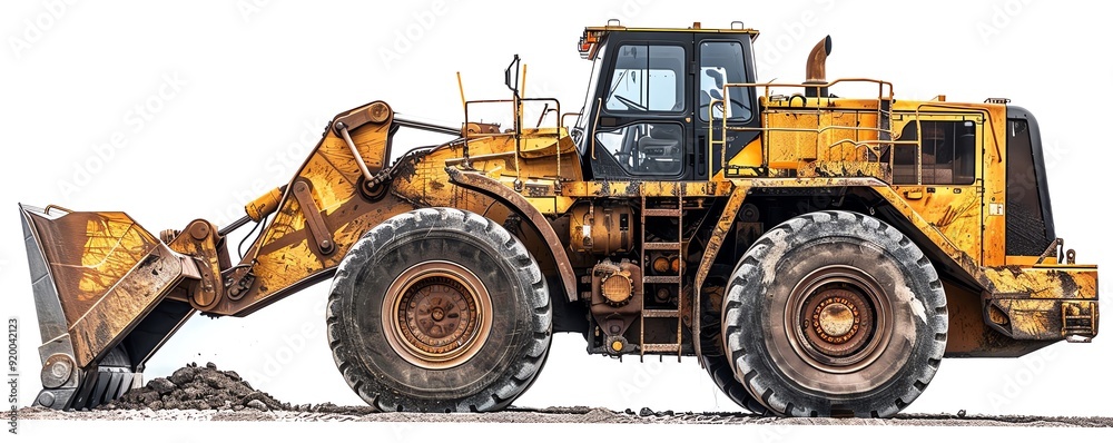 Large frontend loader in profile view, isolated on white, photo of ...