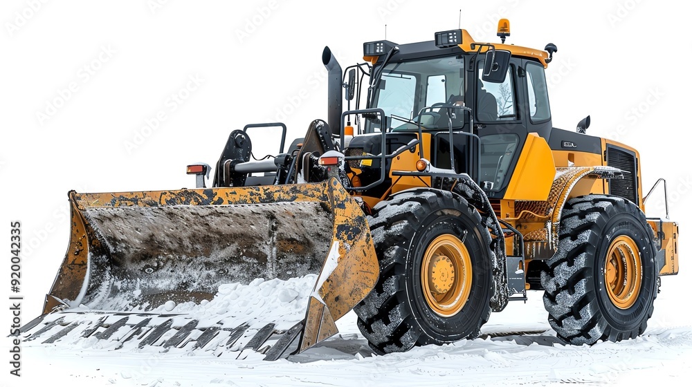 Loader with a snowplow attachment, isolated on white background, photo ...