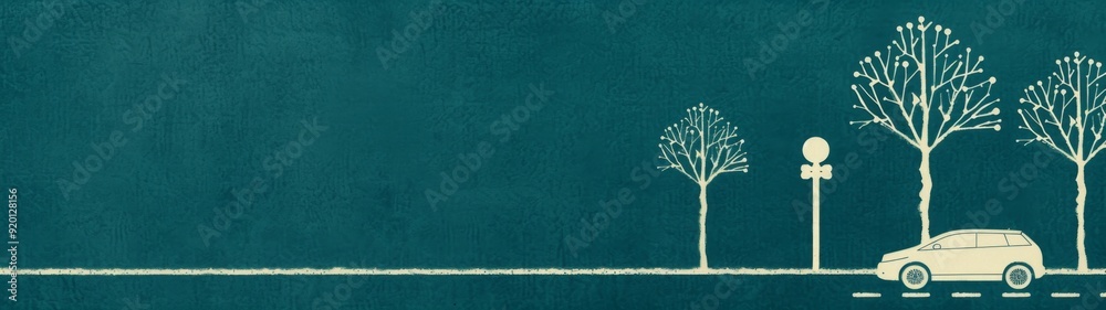 Autonomous Smart Car at Crosswalk, a detailed vector illustration of a ...