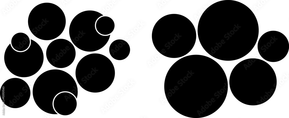 Set of Multiple circle photo collage template vector illustration ...