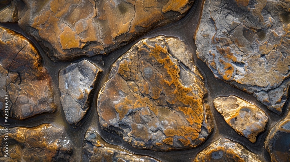 The macro image of a river stone tile showcases its organic and ...