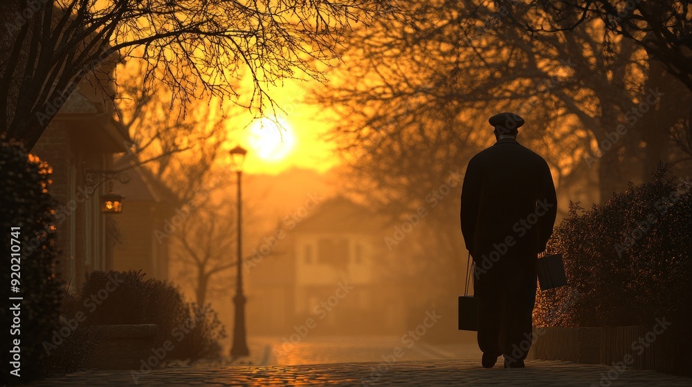 A high-resolution 3D animation captures a postman delivering mail at ...