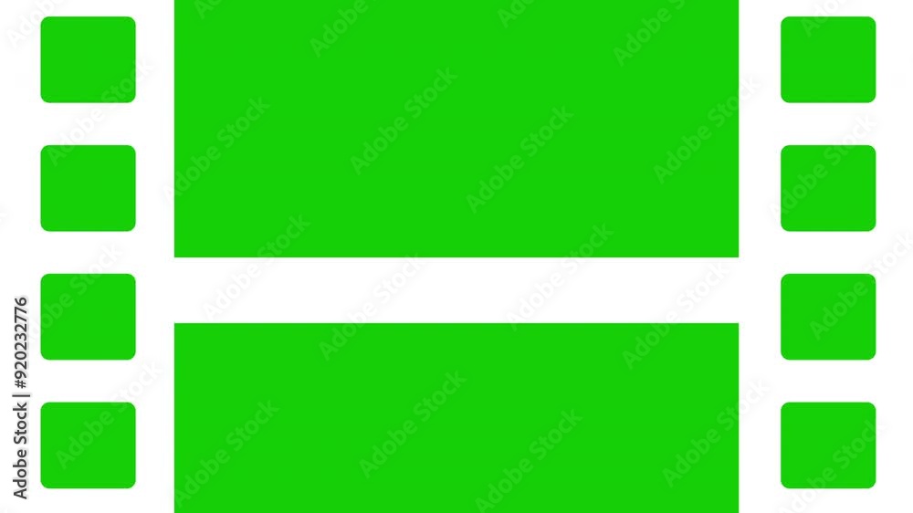 Film Strip Reel Overlay Loop Chroma Key Green Screen. Negative Film ...