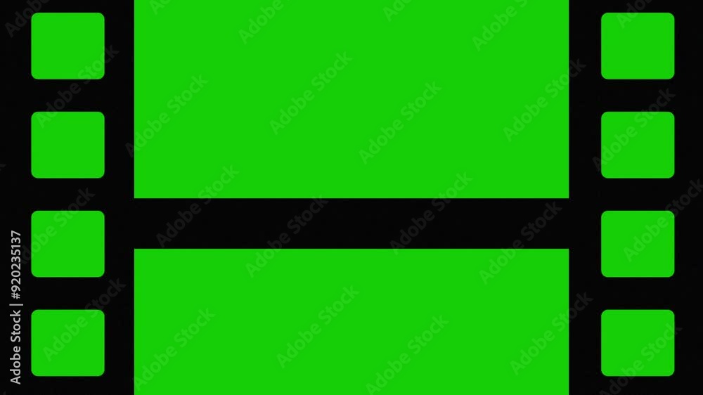 Film Strip Reel Overlay Loop Chroma Key Green Screen. Negative Film ...