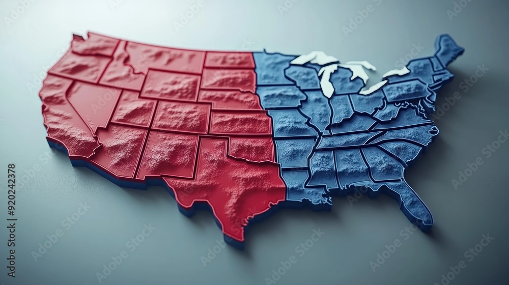 A detailed 3D animation of the U.S. electoral college map, designed in ...