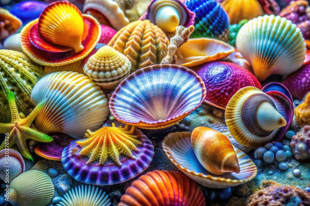 Colorful assortment of marine mollusks, including squishy sea slugs ...