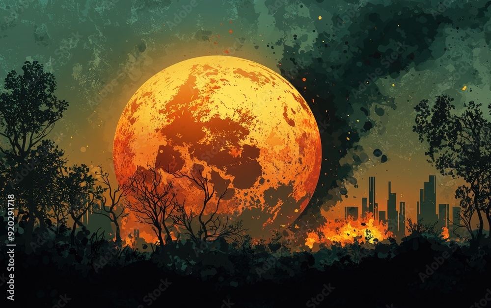 Frying Earth - Cartoon Illustration of a Sunburned Planet with ...