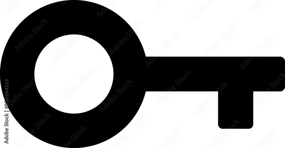 Key icon. Key black flat and line vector isolated on transparent ...