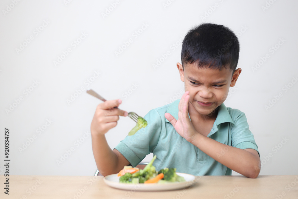 Nutrition healthy eating habits for kids concept. Children do not like ...