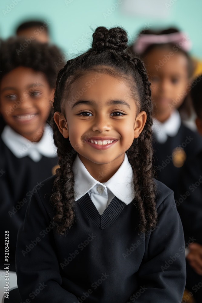 Multicultural UK school children in class in school Stock Photo | Adobe ...