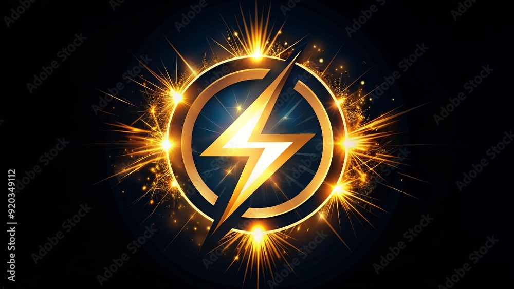 A bold, modern logo of a spark symbol integrated with a circular shape ...