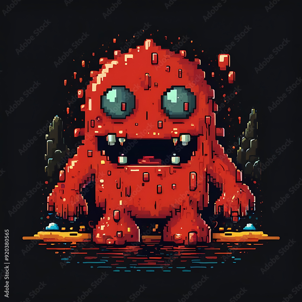 Red slime Pixel Art ,Slime Pixel Art ,Fantasy Slime Pixel Art,Slime ...