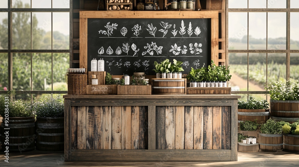 240804 152. Farm-to-table product concept, rustic wooden crate display ...