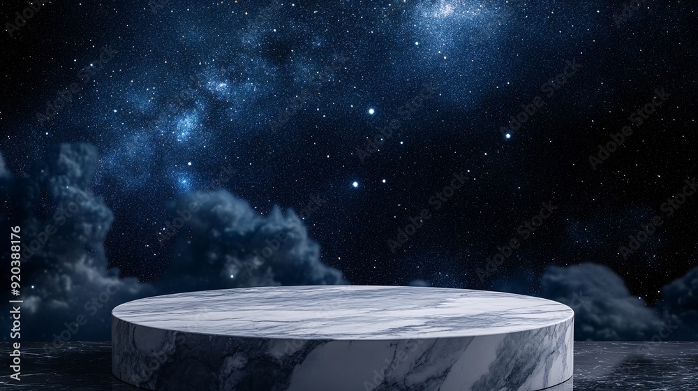 240804 136. Starry night sky, timeless elegance concept with marble ...