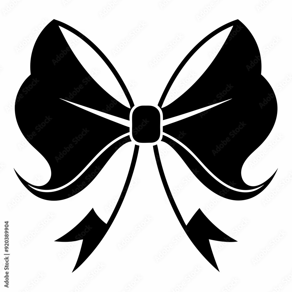 Bow icon. Set of different black gift bow isolated. Gift bow icon ...