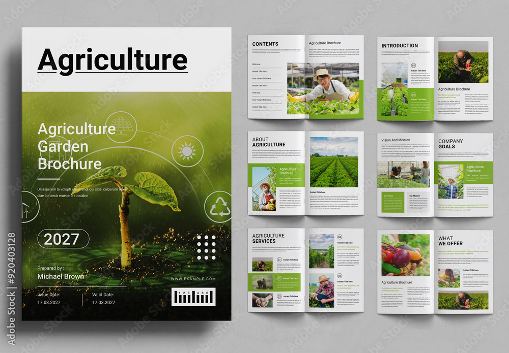 Agriculture Brochure Layout Stock Template | Adobe Stock
