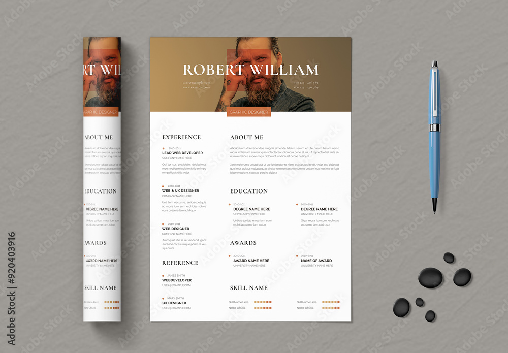 Modern Resume Layout Stock Template | Adobe Stock