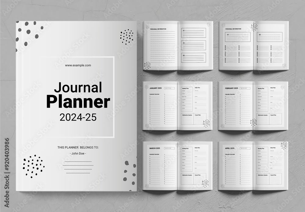Journal Planner Layout Stock Template | Adobe Stock
