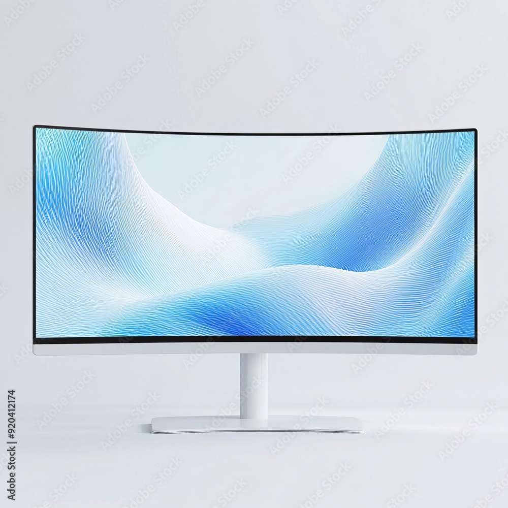 240805 162. Pearl white colored screen, white background, 3D Rendering ...