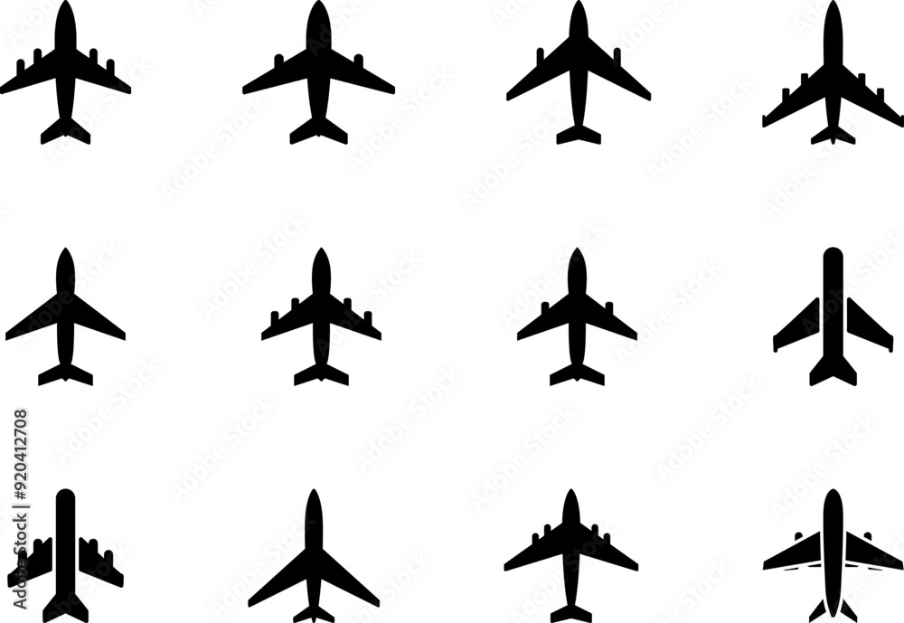 Aircraft icon vector set. Plane illustration sign collection. Airplane ...