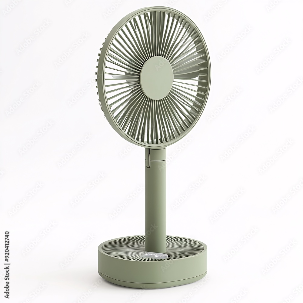 240805 180. Portable fan, sage green shade, white background, 3D ...