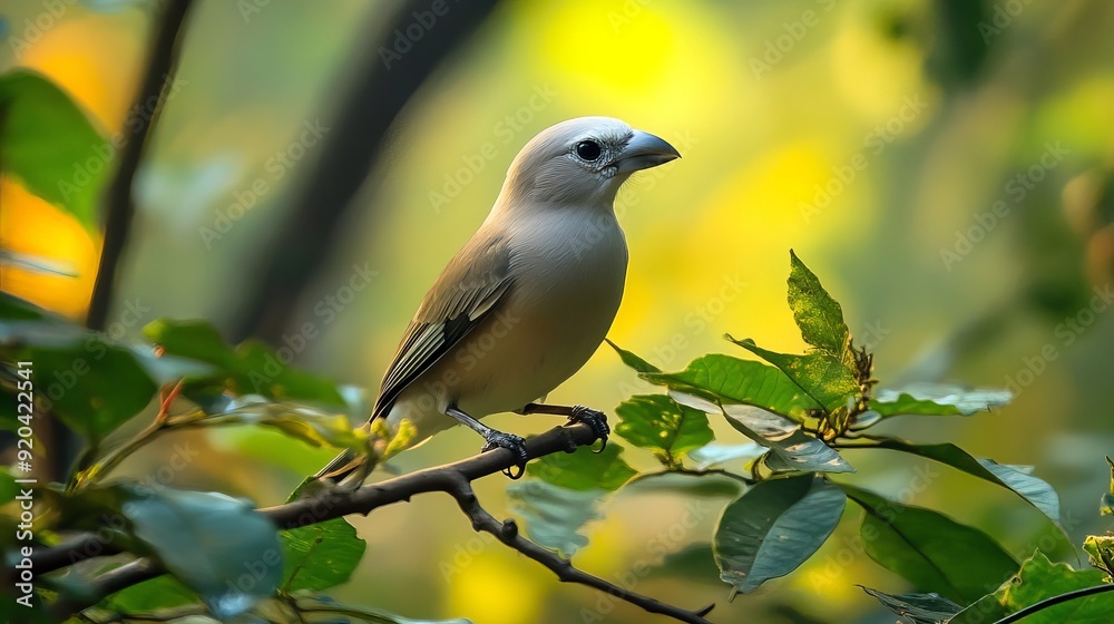 An Indian Silver Bill in the forest of Khijadiya Bird Sanctuary in ...