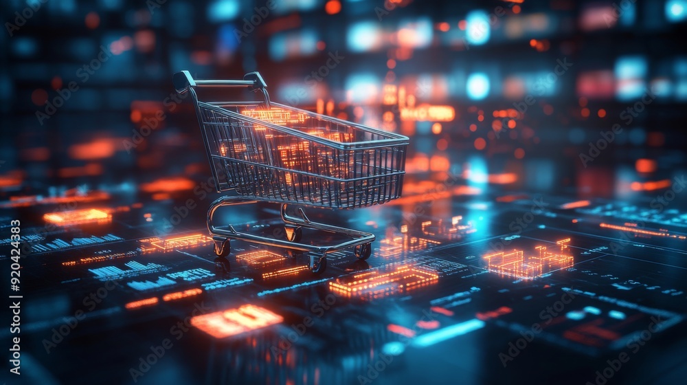 E-commerce Metrics Futuristic Background for Online Retail Analytics ...