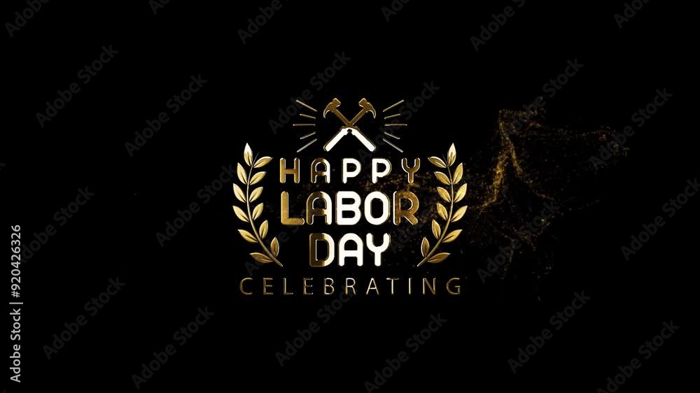 Greeting Happy Labor Day, Happy Labour Day Animation Video, Golden ...