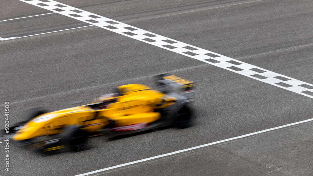 Motion blur race car racing on speed track, Car race on the ...