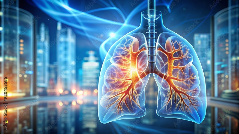 Healthy human lungs in a modern scientific setting , lungs, anatomy ...