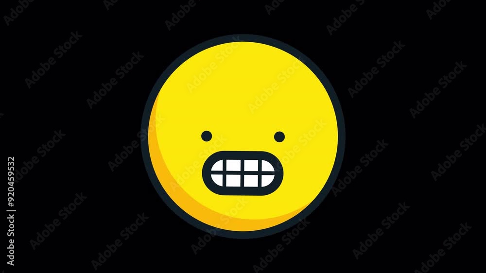 Grimacing Face Emoji Animated on a Transparent Background. 4K Loop ...