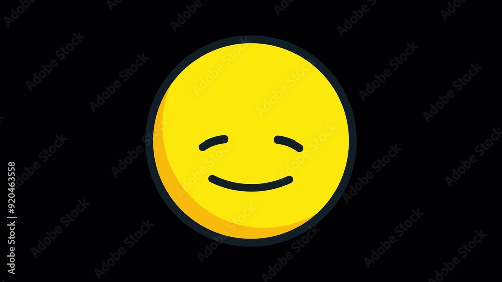 Relieved Face Emoji Animated on a Transparent Background. 4K Loop ...