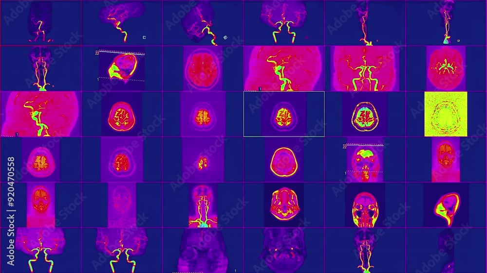 Magnetic resonance images of the brain, MRI of the brain, of a patient ...