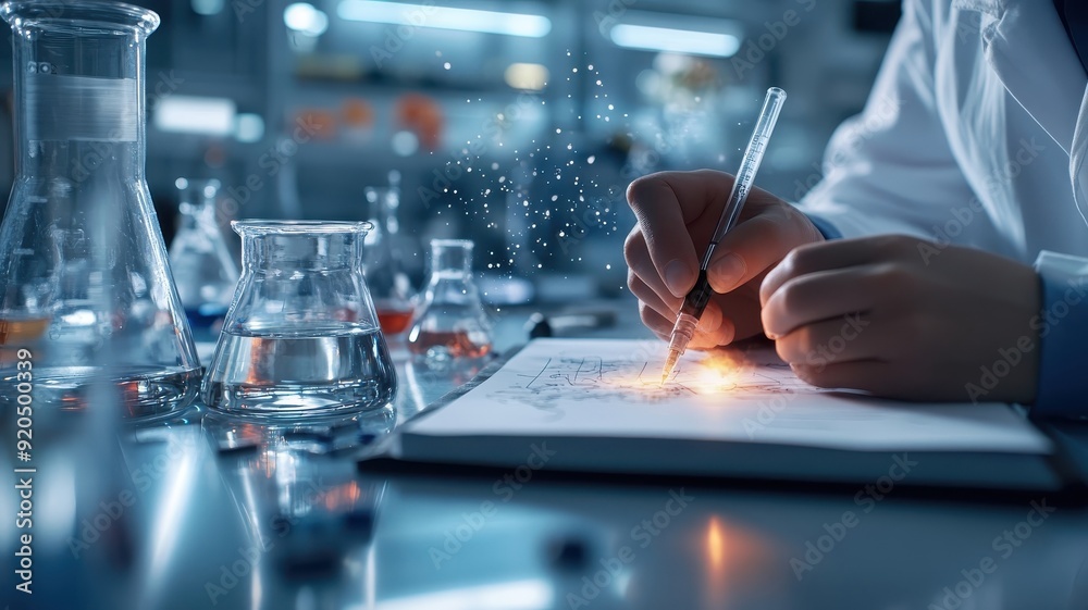 Lab experiment with Bunsen burner, test tubes, and reactions, with a ...