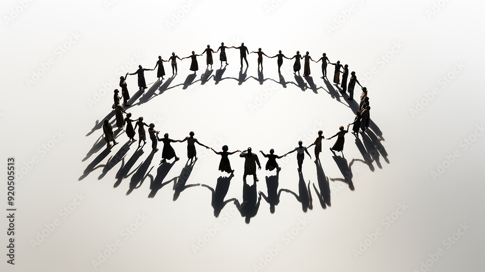 round dance symbol, national dance top view isolated on a white ...