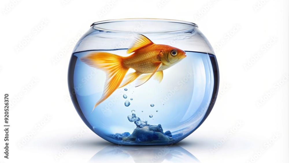 Goldfish jumping out of fish bowl cut out set, goldfish, fish bowl ...
