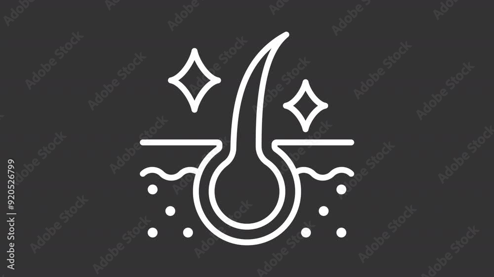 Clean scalp white line animation. Dandruff animated icon. Scaling foam ...