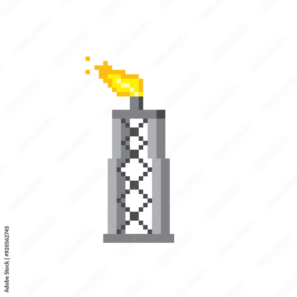 Gas extraction tower pixel art icon. Design for logo, web, mobile app ...