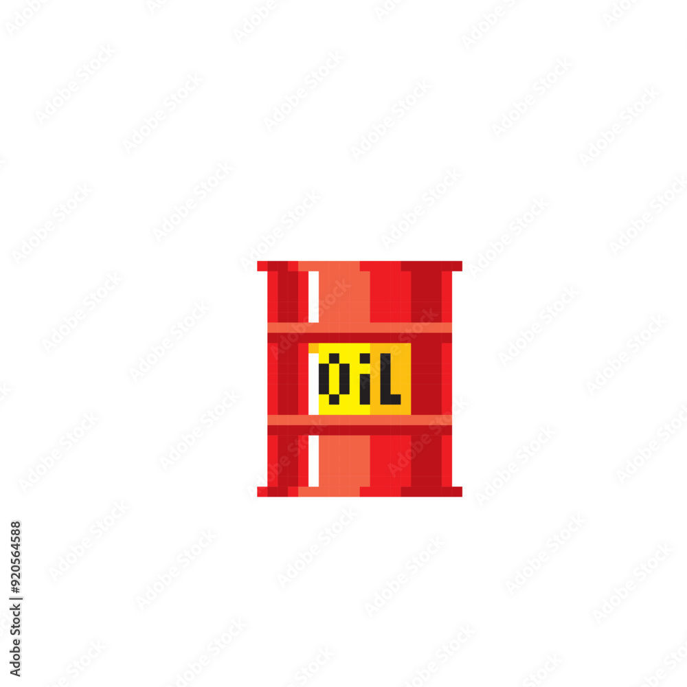 Barrel of oil pixel art icon. Design for logo, web, mobile app, sticker ...
