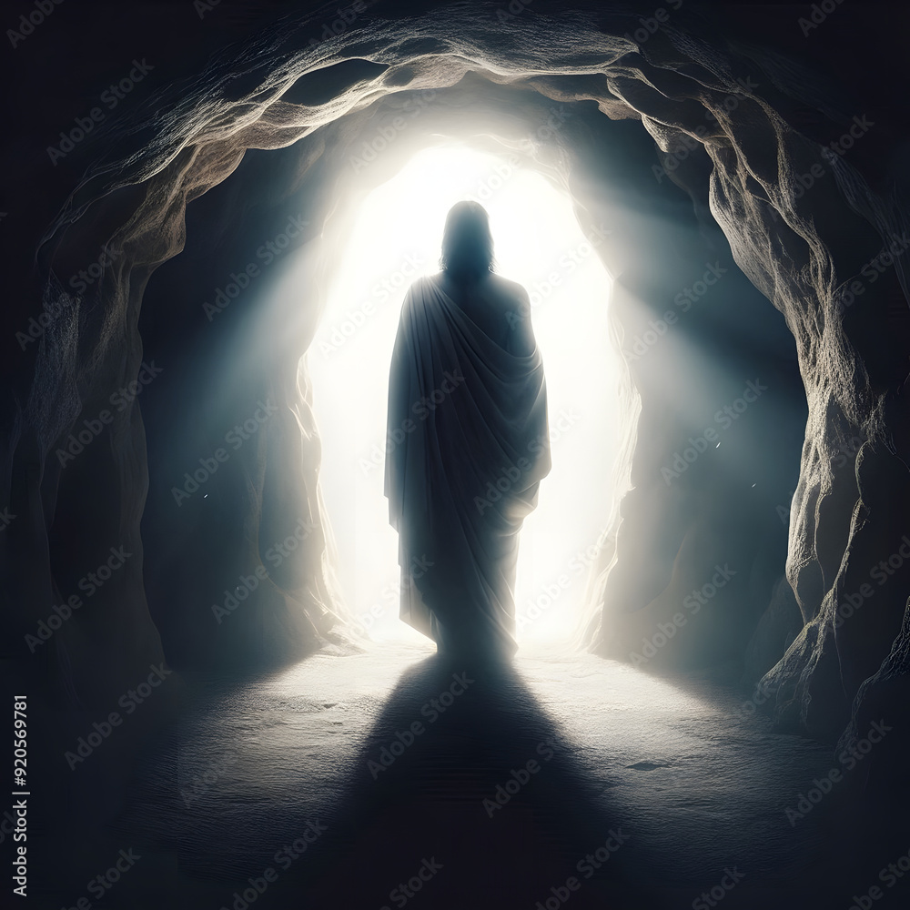 A powerful and uplifting image of the resurrected Jesus emerging from ...