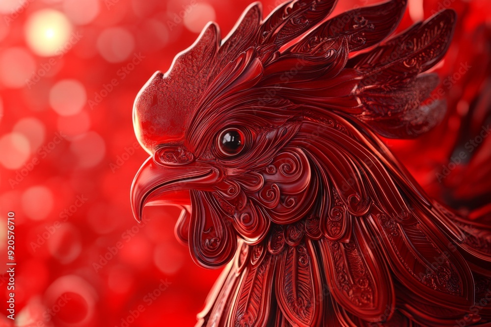 Chinese Zodiac Vibrant 3D Red Art Background for the Year of the ...