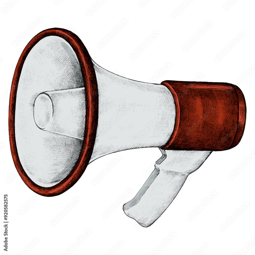 Cartoon red megaphone clipart png Stock Illustration | Adobe Stock