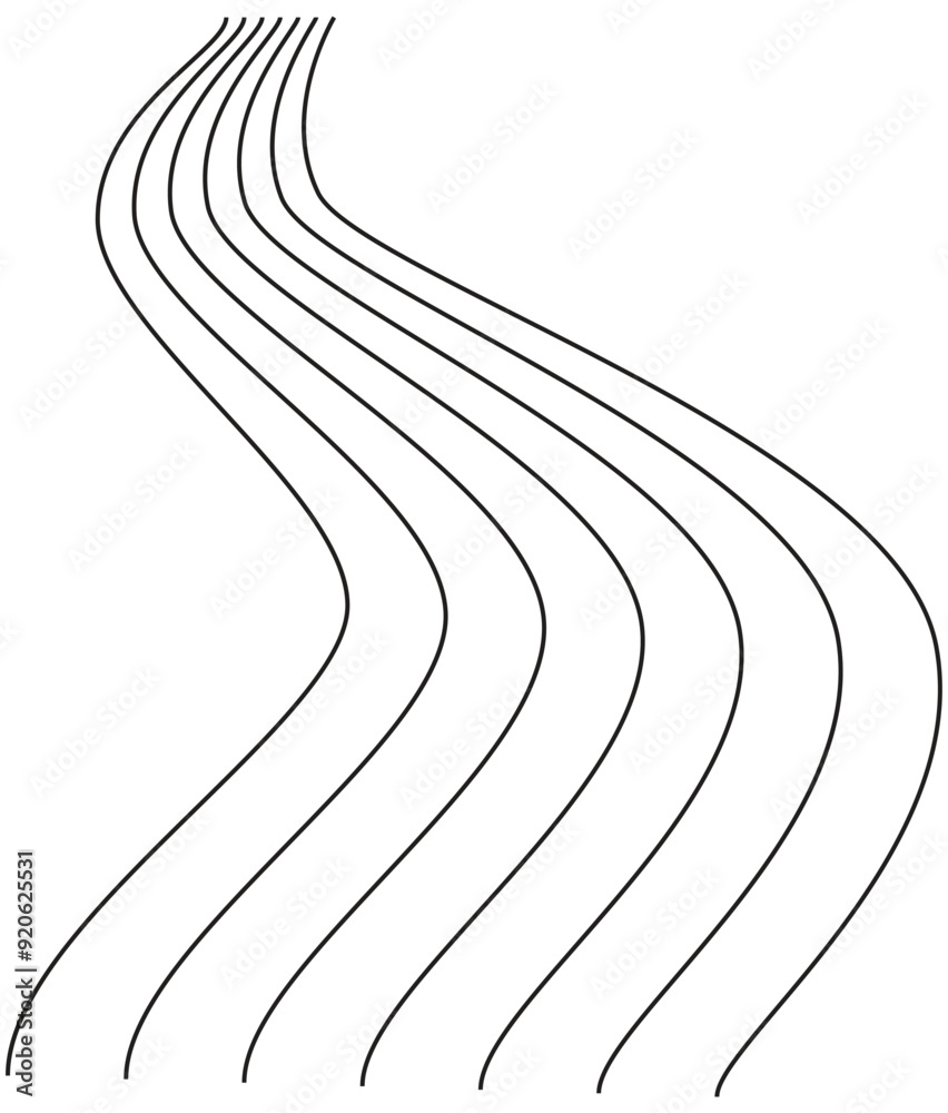 slippery road sign, abstract wavy, waving, billowy and undulating lines ...