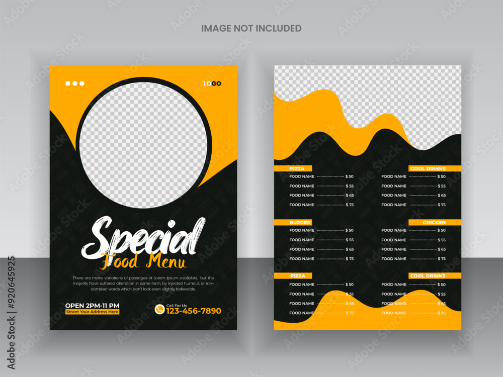 Restaurant Food Menu Design appetizer Template healthy food flyer and ...