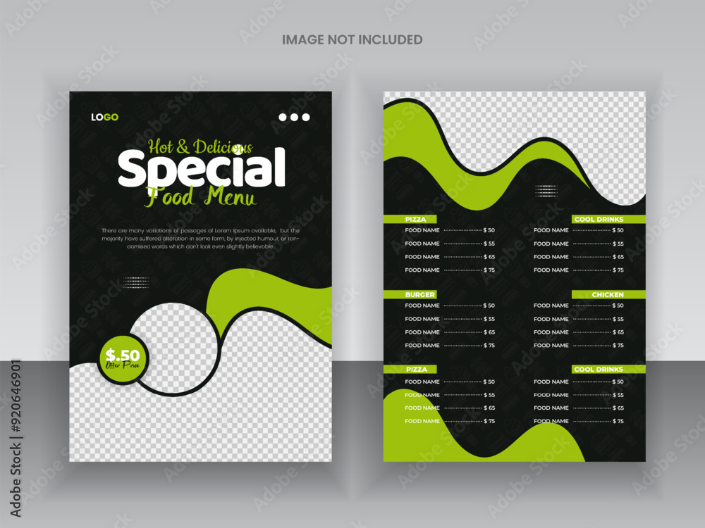Printable Restaurant Food Menu Design Template healthy food flyer and ...