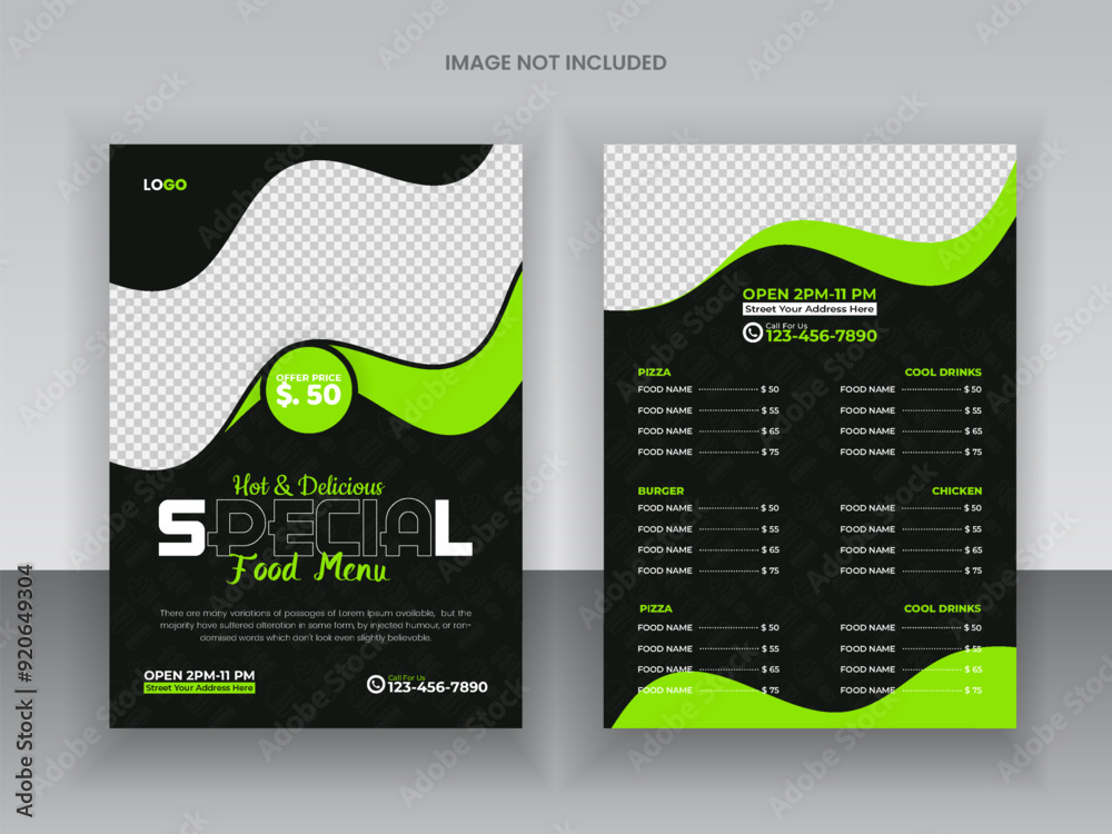 Editable Restaurant discount food menu design and A4 menu card design ...